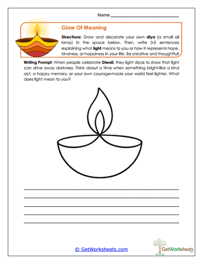 Glow of Meaning Worksheet - Creative Expression & Reflective Writing