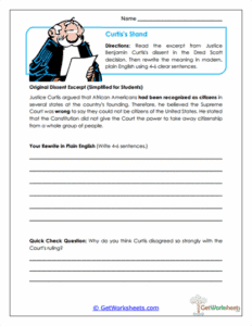 Dred Scott Decision Worksheets - GetWorksheets.com