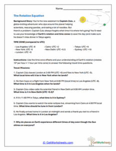 Earth's Rotation and Revolution Worksheets - GetWorksheets.com