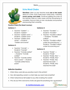 Echo Reading Worksheets - GetWorksheets.com