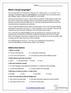 Emoji Story Prompts Worksheet - Turning Pictures into Words