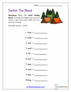 Ending Blends Worksheets | Phonics Collection - GetWorksheets.com