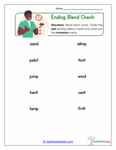 Ending Blends Worksheets | Phonics Collection - GetWorksheets.com