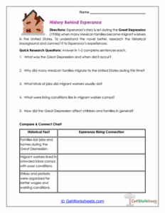 Historical Context Worksheet - Esperanza Rising & the Great Depression