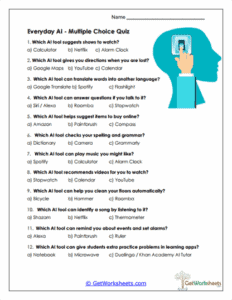Everyday AI Multiple Choice Quiz - Checking Real-World AI Understanding