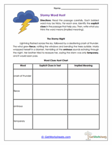 Explicit vs. Implied Details Worksheets - GetWorksheets.com