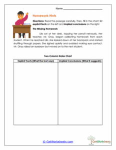 Explicit vs. Implied Details Worksheets - GetWorksheets.com