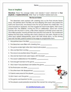 Explicit vs. Implied Details Worksheets - GetWorksheets.com