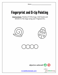 Bug Builders Fingerprint Worksheet - Create & Decorate Tiny Creatures