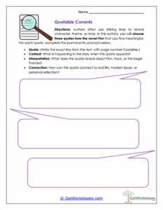 Themes Beneath the Surface Worksheet - Theme Identification & Analysis