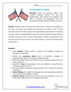 Proclamation Analysis Worksheet - Persuasive Language & Text Analysis