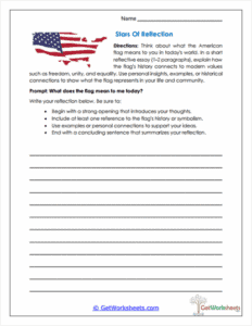 Stars of Reflection Worksheet - Reflective Writing & Personal Connection