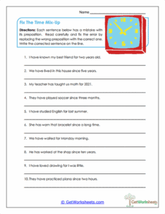 For vs. Since Worksheets - GetWorksheets.com