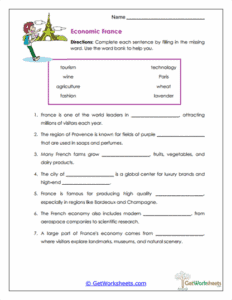 France Worksheets - GetWorksheets.com