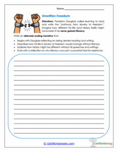 Unwritten Freedom Worksheet - Alternate History & Critical Thinking