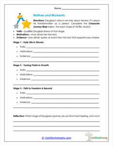 Motives and Moments Worksheet - Character Development & Evidence Analysis