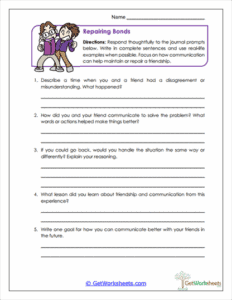 Friendship Skills Worksheets - GetWorksheets.com