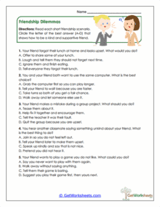 Friendship Skills Worksheets - GetWorksheets.com