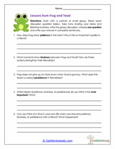 Frog and Toad Are Friends by Arnold Lobel Worksheets - GetWorksheets.com