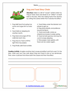 Frog and Toad Story Chain Worksheet - Cause & Effect Made Simple