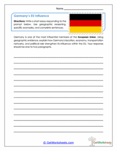 EU Influence Worksheet - Germany & European Leadership