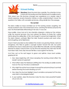 Echoed Ending Worksheet - Narrative Structure & Flashback Analysis