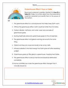 Greenhouse Effect Worksheets - GetWorksheets.com