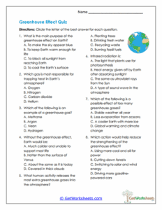 Greenhouse Effect Worksheets - GetWorksheets.com