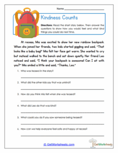 Handling Teasing and Bullying Worksheets - GetWorksheets.com