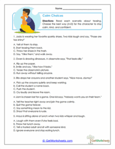 Handling Teasing and Bullying Worksheets - GetWorksheets.com