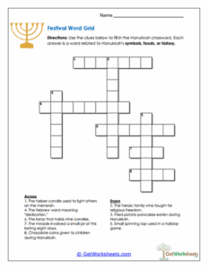 Festival Word Grid Worksheet - Vocabulary Review & Problem Solving