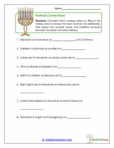 Hanukkah Worksheets for Kids and Teachers - GetWorksheets.com