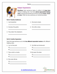 Helping (Auxiliary) Verbs Worksheets - GetWorksheets.com