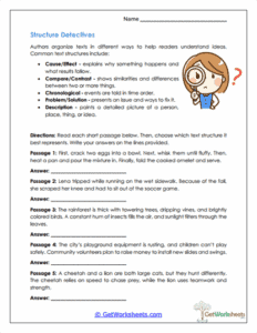 Identifying Text Structures Worksheets - GetWorksheets.com