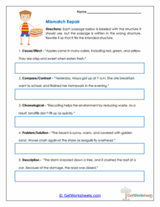 Identifying Text Structures Worksheets - GetWorksheets.com