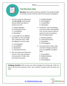 Identifying Text Structures Worksheets - GetWorksheets.com