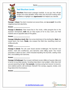 Identifying Text Structures Worksheets - GetWorksheets.com