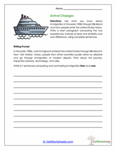 Immigration and Ellis Island Worksheets - GetWorksheets.com