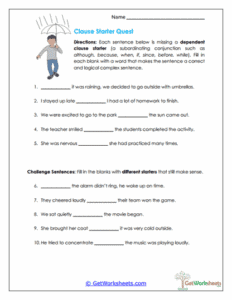 Independent vs. Dependent Clauses Worksheets - GetWorksheets.com