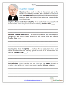 Invention Impact Worksheet - Industrialization Timeline