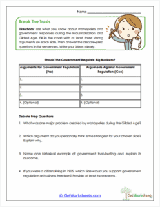 Industrialization and the Gilded Age Worksheets - GetWorksheets.com