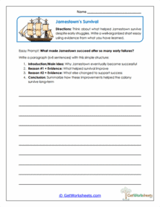 Jamestown Settlement Worksheets - GetWorksheets.com