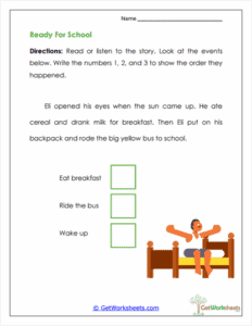 Morning Routine Worksheet - Sequencing Events in Order
