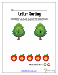 Match the Letter I Worksheet - Uppercase & Lowercase Sorting