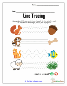 Pet & Animal Paths Worksheet - Pre-Writing Line Tracing