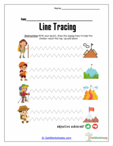 Mountain Zigzags Worksheet - Pre-Writing Angle Practice