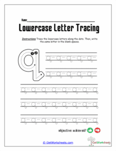 q Practice the Form Worksheet - Lowercase Handwriting Practice