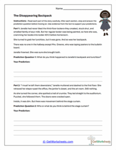 Vanishing Clues Case File Worksheet - Prediction & Evidence Skills