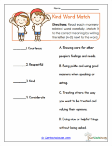 Manners and Politeness Worksheets - GetWorksheets.com