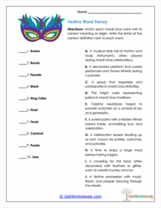 Mardi Gras Worksheets - GetWorksheets.com